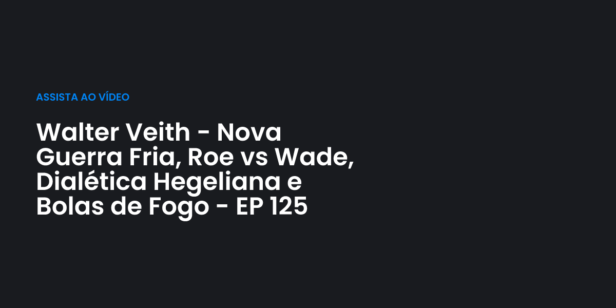 Walter Veith - Nova Guerra Fria, Roe vs Wade, Dialética Hegeliana e ...
