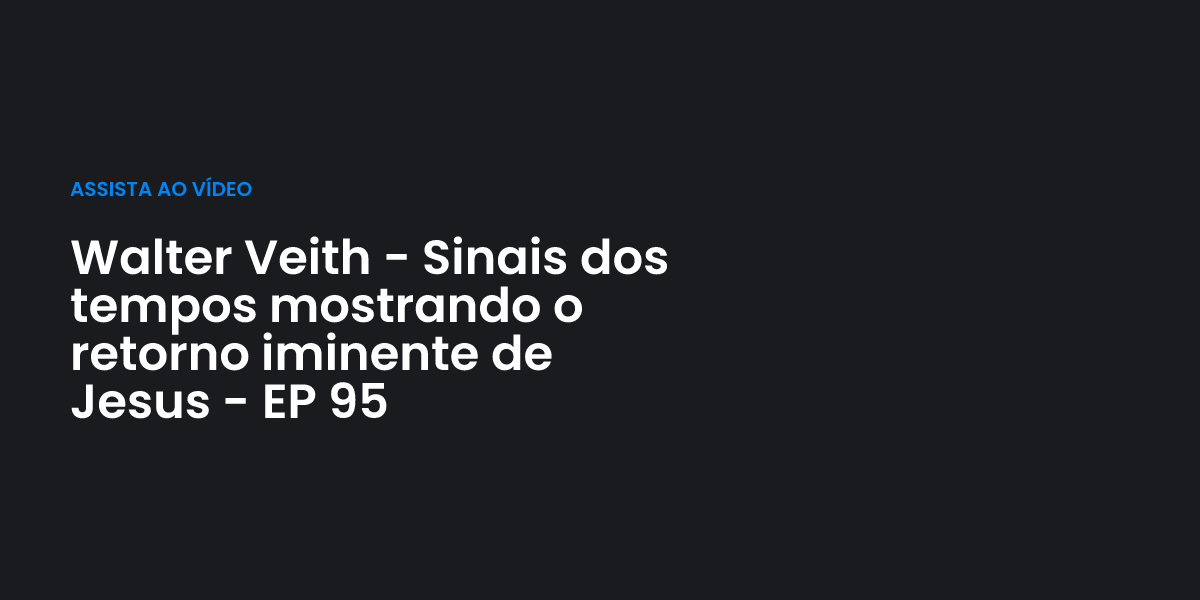 Walter Veith - Sinais dos tempos mostrando o retorno iminente de Jesus ...